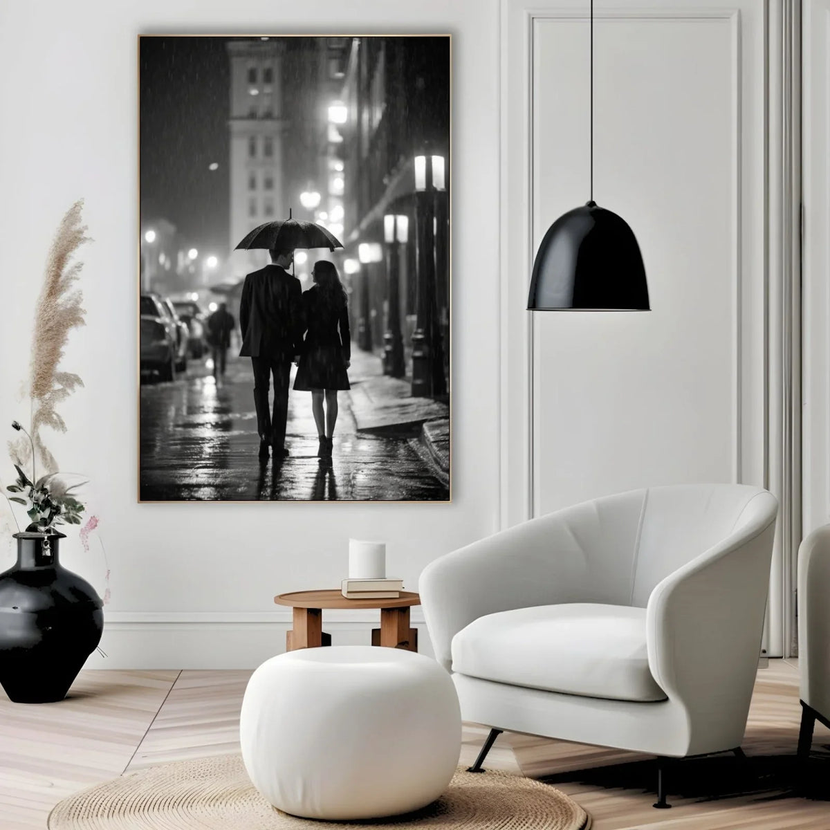 Framework Print on canvas - Love Art, Grey, Black, White, Figurative Style – CupidoDesign