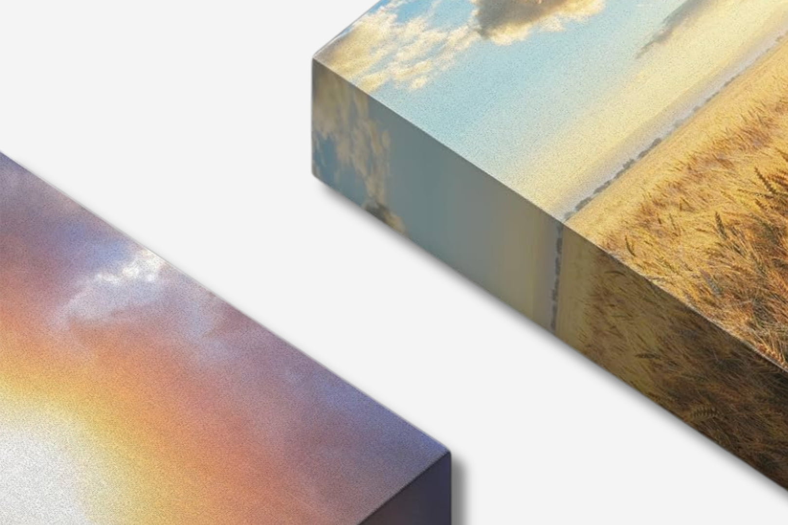 Framework Print on canvas - Sea Art, Sunset, Blue, Gold, Figurative ...