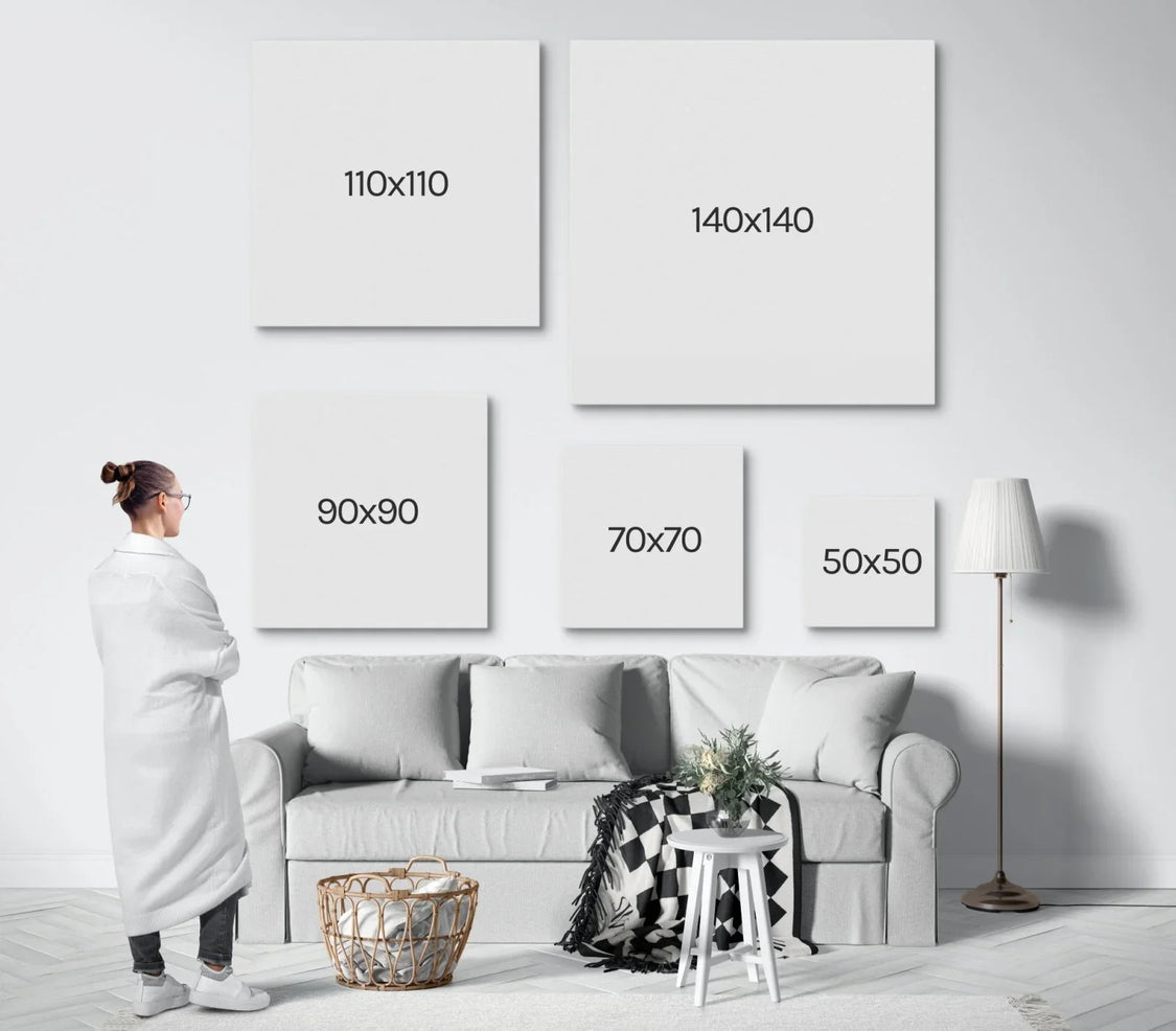 Framework Print on canvas - Flower Art, White, Gold, Abstract, Modern Style – CupidoDesign