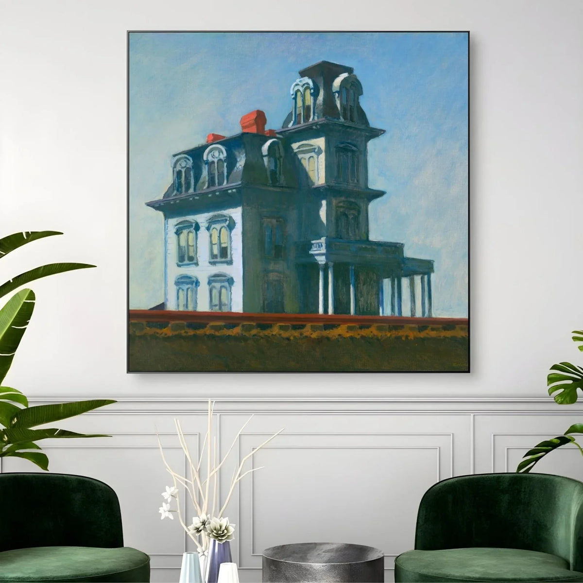 Quadro Stampa su Tela - Casa lungo la ferrovia, Edward Hopper ...